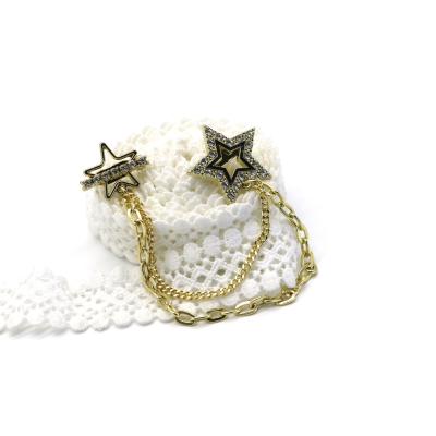 Cina Collare vuoto Pin Chain Pentagonal Stars Inlaid Crystal Diamond della camicia in vendita