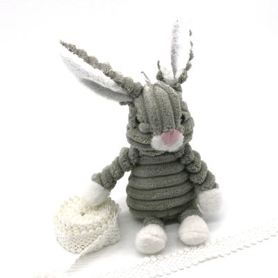 China Gray Rabbit Key Chain 3 Dimensional Corduroy Material Filled With Cotton for sale