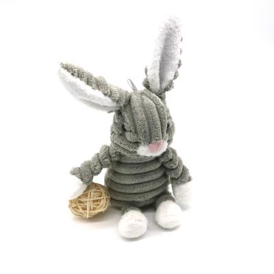 China Gray Rabbit Key Chain 3 Dimensional Corduroy Material Filled With Cotton for sale