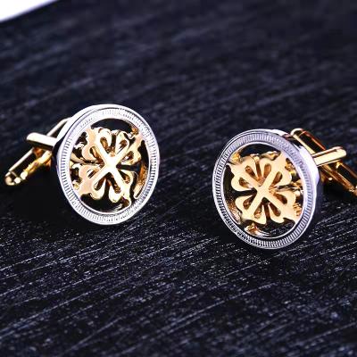 Cina Dimensione di Diamond Cufflinks Disc Gear Pattern 16mm degli uomini circolari della cavità in vendita