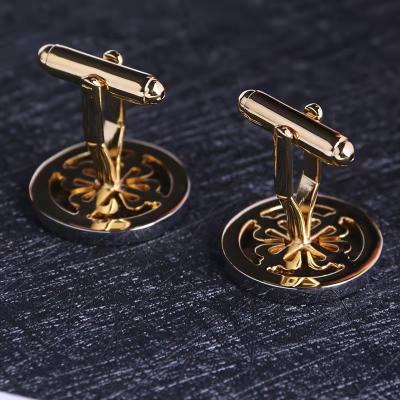 Cina Dimensione di Diamond Cufflinks Disc Gear Pattern 16mm degli uomini circolari della cavità in vendita