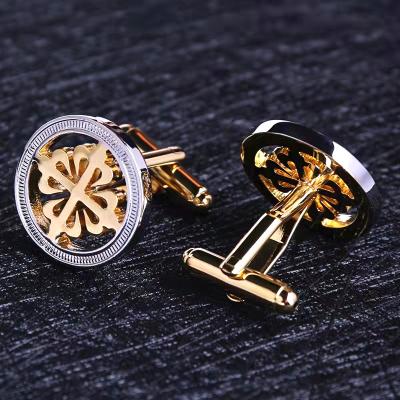 Cina Dimensione di Diamond Cufflinks Disc Gear Pattern 16mm degli uomini circolari della cavità in vendita