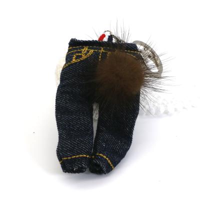Cina I jeans di cucito a catena chiave del cotone del ricamo della bambola di pezza del denim modellano il ODM dell'OEM in vendita