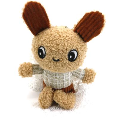 Cina Coniglio riccio a catena chiave del pendente della bambola di pezza riccia sveglia per i vestiti 15cm×5cm in vendita
