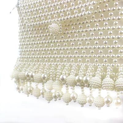 Cina Borse di mano della perla delle donne 6mm, mano tessuta bianca della borsa della perla che tesse OEM in vendita