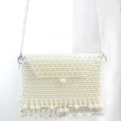 Cina Borse di mano della perla delle donne 6mm, mano tessuta bianca della borsa della perla che tesse OEM in vendita