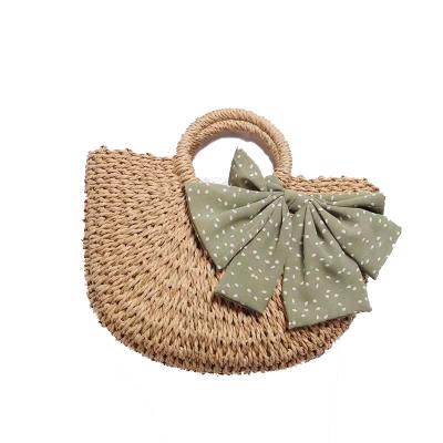 Cina La pelle del cereale di Marrone lavora all'uncinetto la borsa piccola con il ODM tessuto arco verde della sciarpa in vendita
