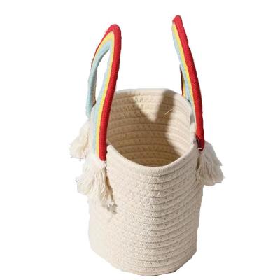 Cina La borsa tessuta cotone della nuvola dell'arcobaleno, lavora all'uncinetto la borsa della spiaggia per la festa della spiaggia in vendita