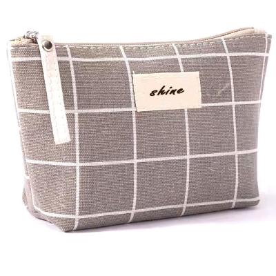 Cina Borsa 21CM×12CM×6.5CM multifunzionali di trucco della tela dello spazio in bianco della chiusura lampo in vendita