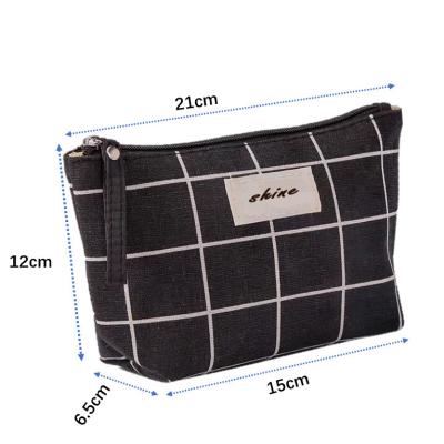 Cina Borsa 21CM×12CM×6.5CM multifunzionali di trucco della tela dello spazio in bianco della chiusura lampo in vendita