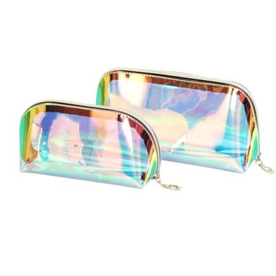Cina Materiale trasparente di colore del laser della borsa cosmetica magica TPU della chiusura lampo impermeabile in vendita