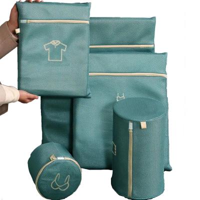 Cina OEM di nylon verde del materiale del tessuto di Mesh Laundry Bag Double Layer in vendita