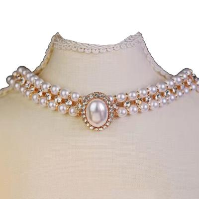Cina Doppio ODM dell'OEM intarsiato collana della perla di fila e di Crystal Diamond del cristallo di rocca in vendita