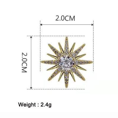 Cina La fibula esagonale del perno di collare della camicia della stella unisce in lega il diamante intarsiato materiale in vendita