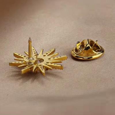 Cina La fibula esagonale del perno di collare della camicia della stella unisce in lega il diamante intarsiato materiale in vendita