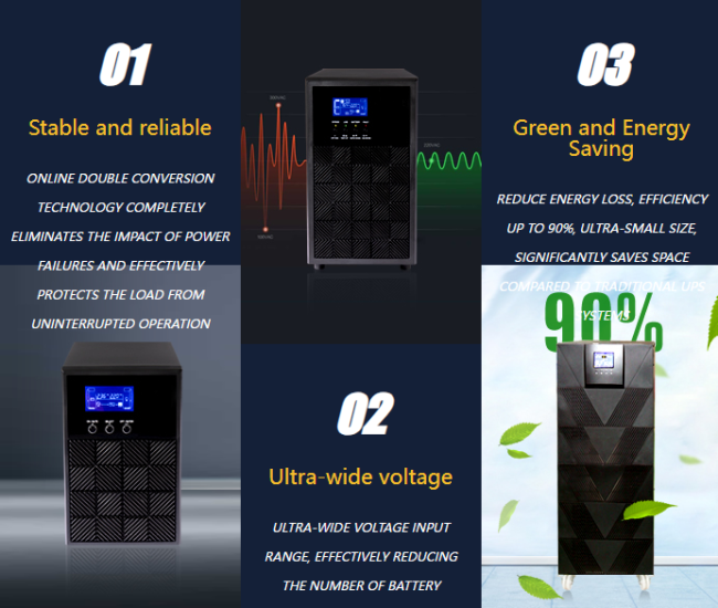 Double Conversion High Frequency Online UPS System - Model H2KL