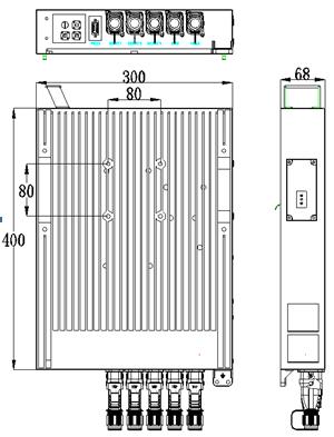 Front view of 1KW 5G power supply enclosure showing clean industrial design