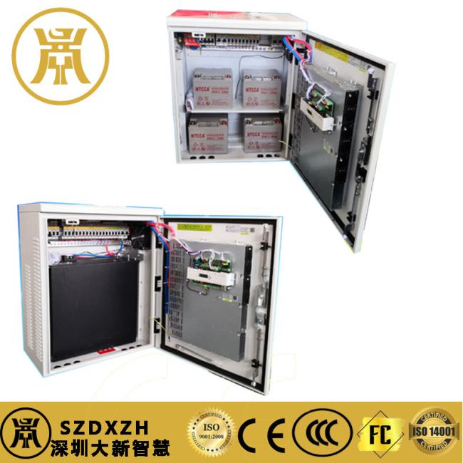 Pole-mounted outdoor power cabinet showing corrosion-resistant enclosure and mounting structure