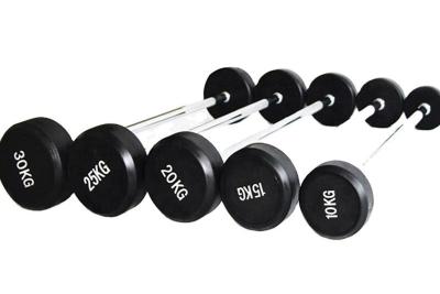 Cina Oem Logo 20kg Fixed Rubber Barbell Power Training Fitness Equipment Free Weights in vendita
