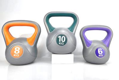 Cina Sand Filled Cement 10kg Kettlebell Fitness Two Color One Piece Molding in vendita