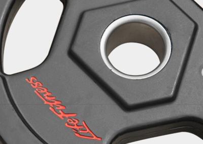 Cina Piastra di pesi per barbell in gomma rivestita in ghisa in nero in vendita
