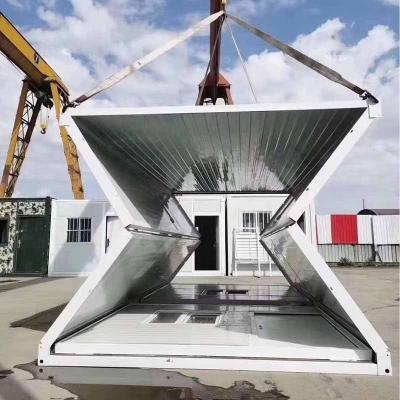 China Fast Assembly Low Cost Modular Prefab Office Folding Container Homes 20ft Portable Foldable House for sale