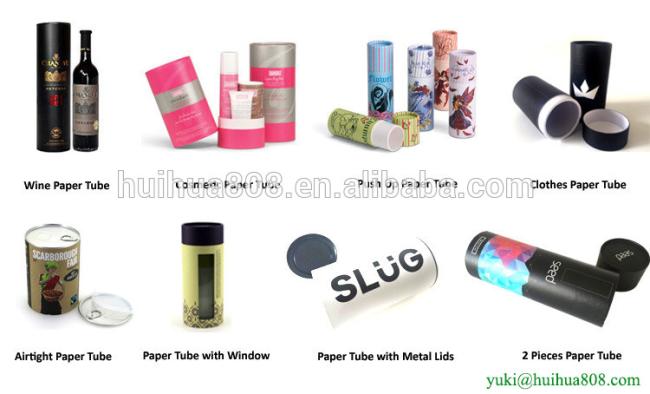 Cardboard Box Custom 3 Piece Telescopic Paper Tube For Glass Bottles