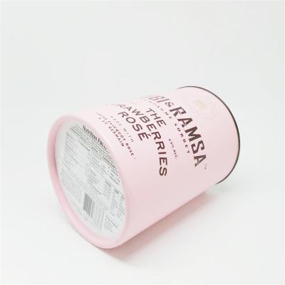 China Composite Cylinder White Cardboard Paper Tube Ice Cream Cold Food Packaging Box With Metal Lid for sale