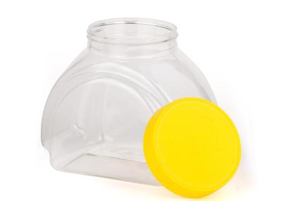 China Irregular Shape Canned Food Clear Pet Jars Plastic Jar With Handle for sale