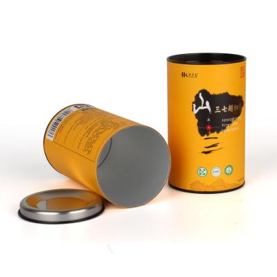 El tabaco de empaquetado/las galletas del tubo hermético del regalo de la cartulina y del metal utiliza la naranja