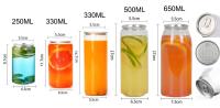 China 350ml PET Plastic Beverage Cans with 52.3mm Easy-Open Aluminum Lids for Custom Drink Packaging for sale