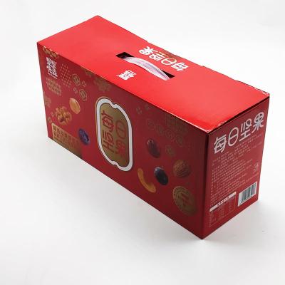 China CMYK Recycled Paper Gift Boxes Square Kraft New Year Food Packaging Paper Gift Box For Nuts for sale
