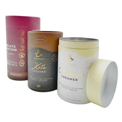 China Protein Powder Paper Cylinder Container Food Paper Tubes CMYK Printing for sale