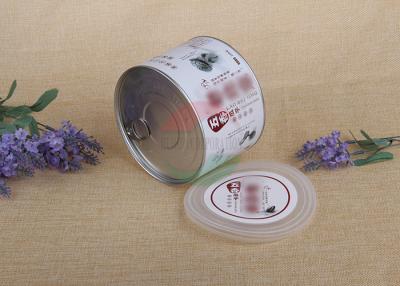China Glossy / Matte Lamination Paper Composite Cans With Transparent Plastic Cap for sale