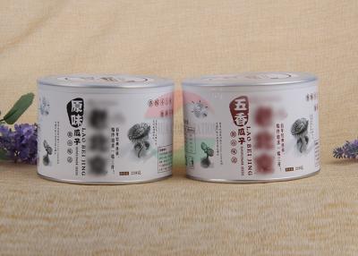 China Glossy / Matte Lamination Paper Composite Cans With Transparent Plastic Cap for sale