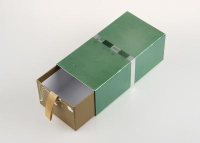 China Embossing / Hot Foil Stamping Cardbaord Gift Boxes With Ribbon Drawer Lid for sale
