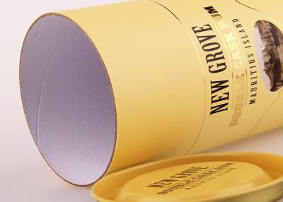 China Customised Movable Lid Yellow Wine Bottle Gift Tube / Cardboard Paper Tubes for sale