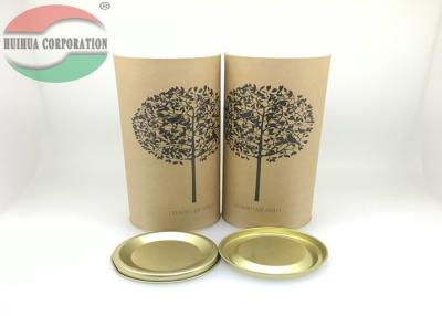 China Air-proof Gift Packaging Paper Tube Containers With Movable Metal Lid for sale