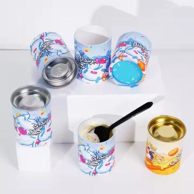 중국 식품 등급 원형 실린더 판지 종이 튜브, 금속 뚜껑 포함, 차 커피 포장 분말 원형 종이 캔 판매용