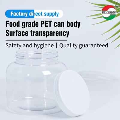 China 1200ml Factory Direct Recycled Food Grade Round PET Plastic Bottles Powder Jars Cans Milk Protein Powder Container for sale