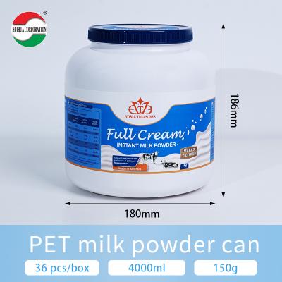 China Wholesale 4000ml High Volume PET Plastic Jar Container with Screw Cap for Health Supplements and Milk Powder for sale