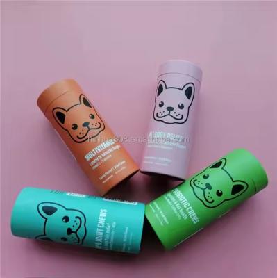 China Individuell bedruckte Kraft-Verbundpapierdose PET Hunde-Katzen-Leckerlis Lebensmittel Papierröhrenverpackung Kunststoff für Süßigkeiten Bastelarbeiten Schokolade zu verkaufen