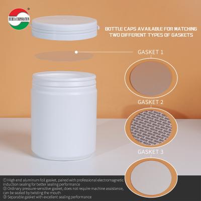 Cina Cilindro in plastica trasparente riciclabile e resistente all'umidità da 1250 ml per prodotti nutrizionali per la salute in bottiglie di HDPE HMD1250-96 in vendita