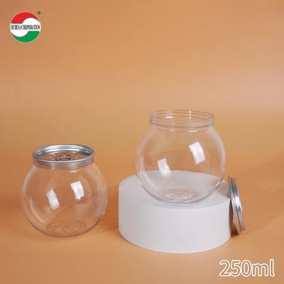 Cina Bottiglia in PET da 250ml 330ml 400ml 500ml 700ml, formato personalizzato, barattolo per imballaggio, lattine per bevande realizzate in materiale PET per uso alimentare, trasparente, con coperchio a pressione, coperchio facile da aprire in vendita