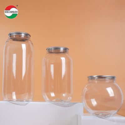 Cina Bottiglia in PET da 250ml 330ml 400ml 500ml 700ml, formato personalizzato, barattolo per imballaggio, lattine per bevande realizzate in materiale PET per uso alimentare, trasparente, con coperchio a pressione, coperchio facile da aprire in vendita