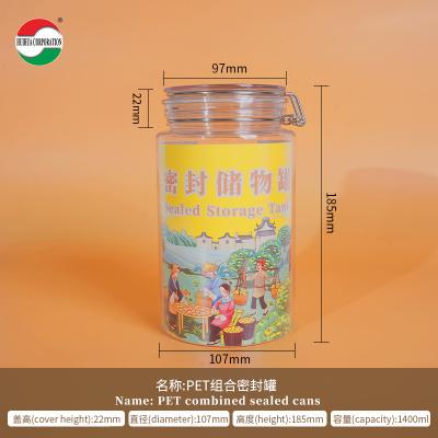 Cina Basso MOQ Buona Tenuta 1000ml 1500ml 1800ml Barattolo in PET Contenitore di Plastica per Stoccaggio in vendita