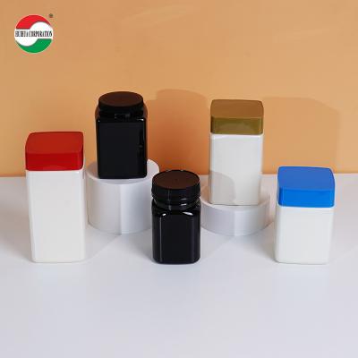 China Square Cans Clear Plastic Jars With Lids Screw Top Custom Labels Package Large Plastic Jar for sale