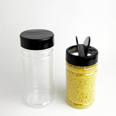 China Wholesale Sample Provided Plastic Spice Jars Bottles Containers With Black Lid Perfect for Storing Spice and Powders for sale