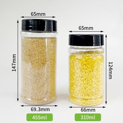 China Wholesale Sample Provided Plastic Spice Jars Bottles Containers With Black Lid Perfect for Storing Spice and Powders for sale