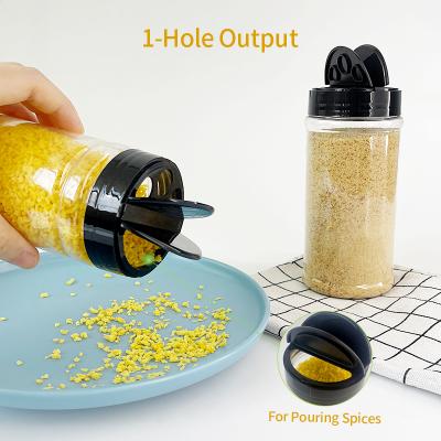 China Wholesale Sample Provided Plastic Spice Jars Bottles Containers With Black Lid Perfect for Storing Spice and Powders for sale